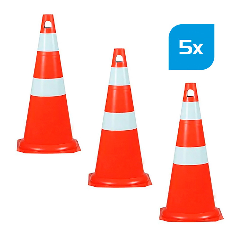 Kit c/5 Cones Médio 50cm Flexíveis